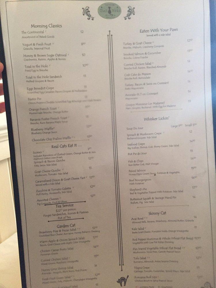 Menu at Chat Noir restaurant, Rockville Centre