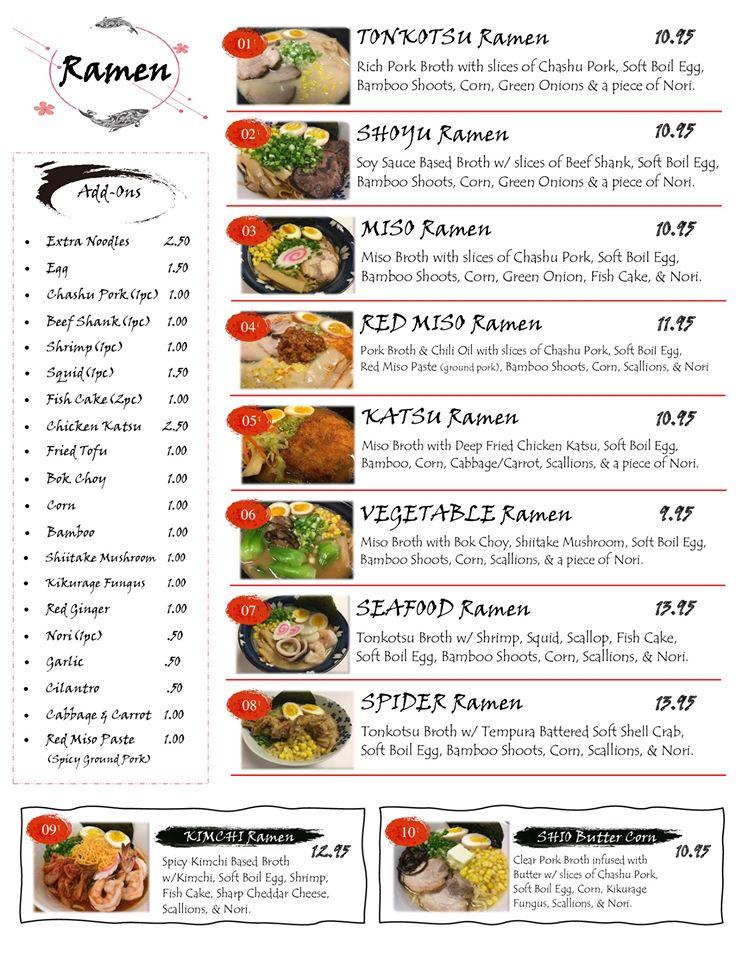 Menu at Misako Asian Cuisine restaurant, Virginia Beach, Shore Dr #113