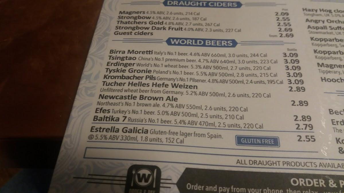 Menu at Newmarket Garforth pub & bar, Leeds