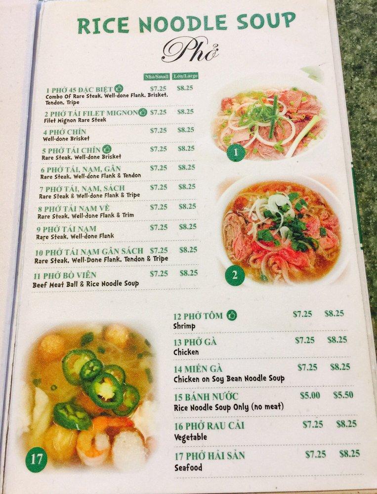Menu at Pho 45 - La Mirada restaurant, La Mirada, La Mirada Blvd