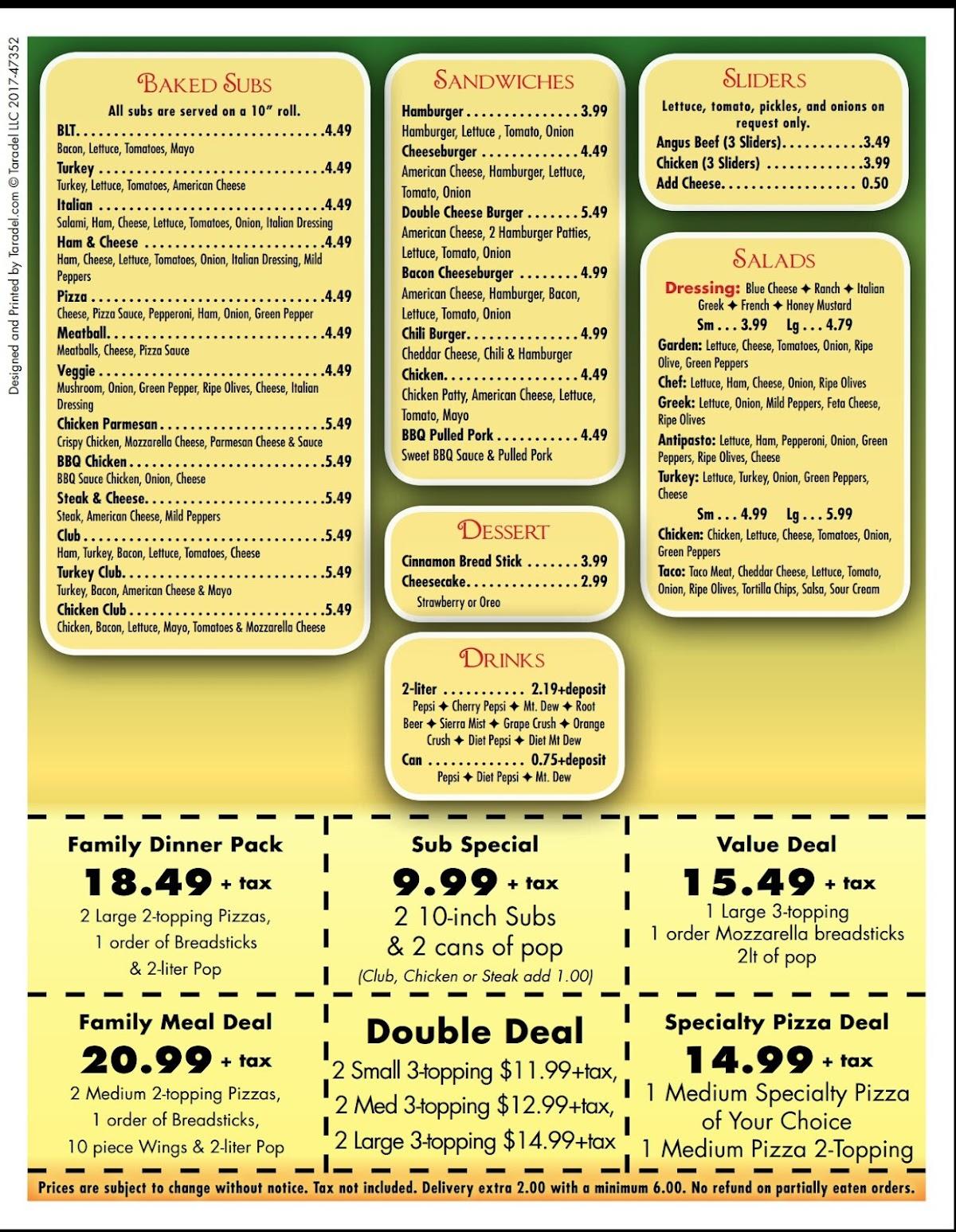 Menu at Pizza Perfect Ypsilanti pizzeria, Ypsilanti