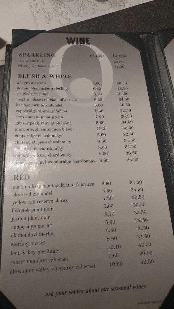 Menu at Water Street Oyster Bar, Corpus Christi