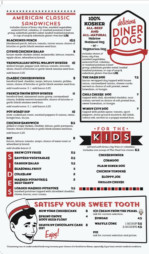 Menu at David Reay's Modern Diner + Tavern pub & bar, Onalaska