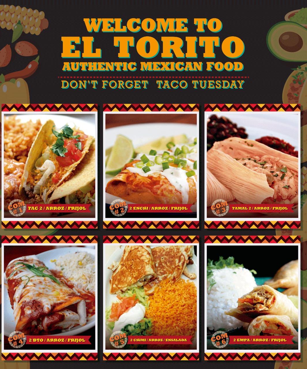 Menu at El Torito Restaurante Mexicano, Lafayette