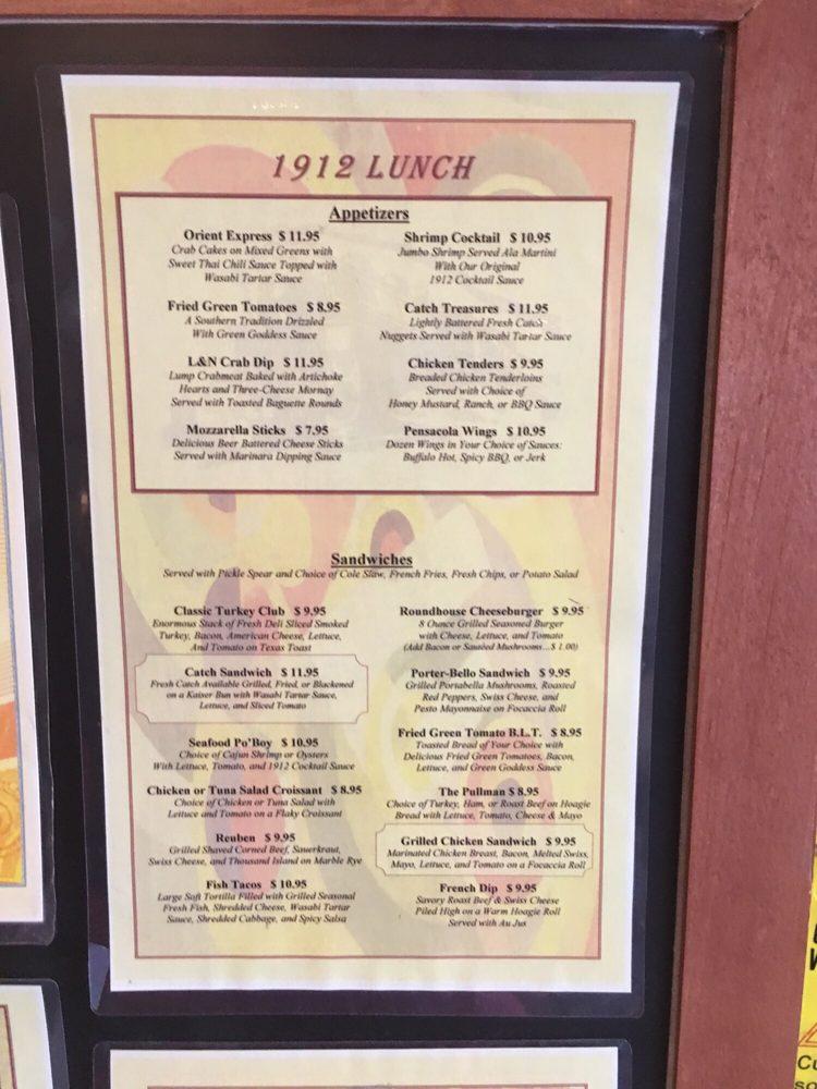 Menu at 1912 Restaurant, Pensacola