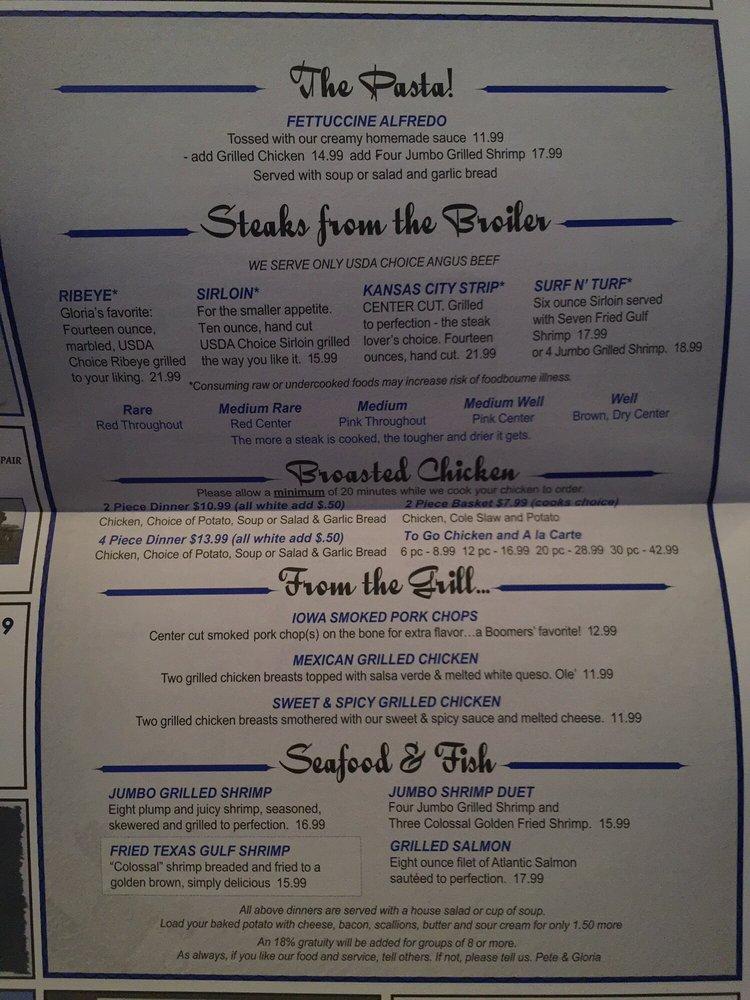 Menu at Boomers Grill pub & bar, Holton
