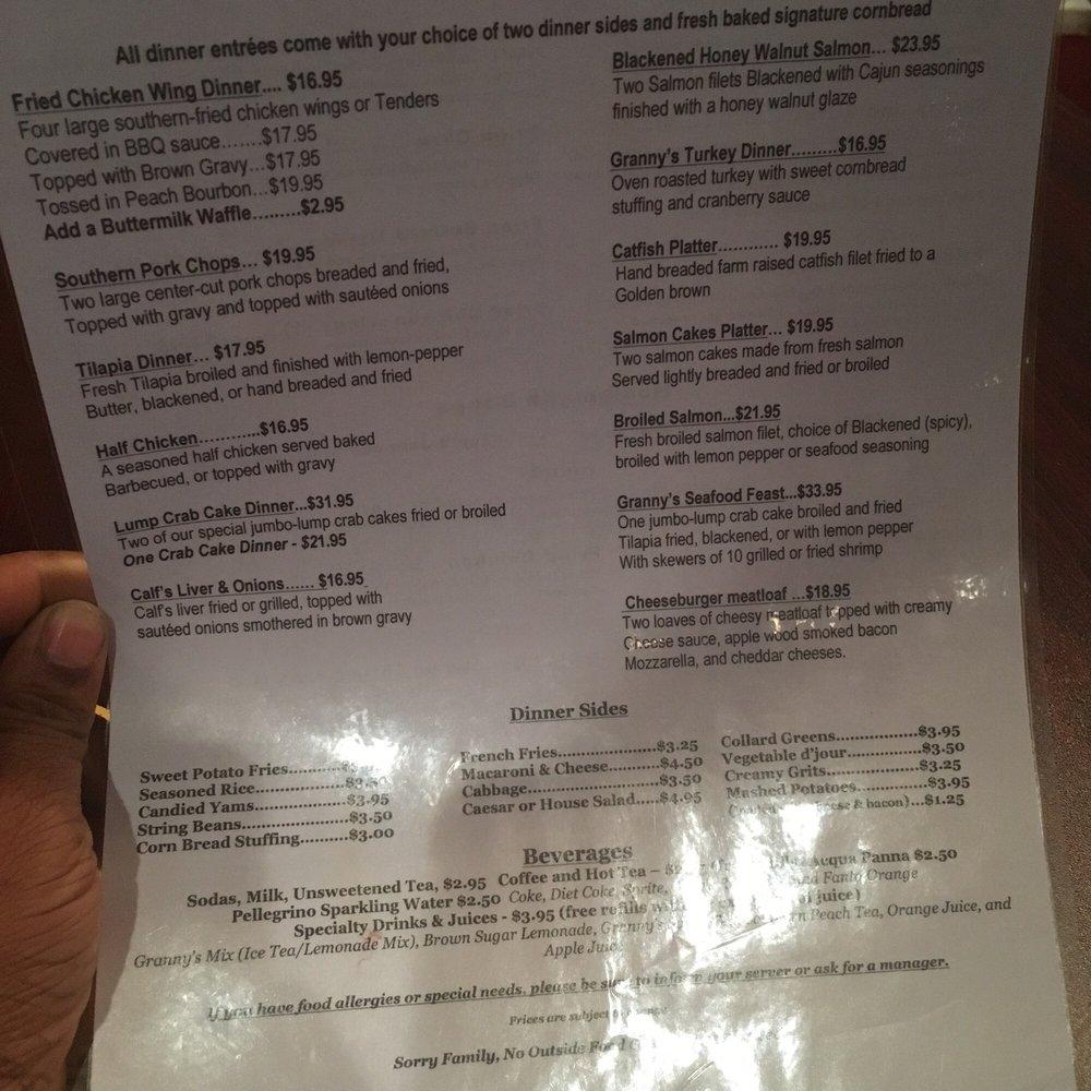 Menu at Granny's Restaurant, Owings Mills, Groffs Mill Dr