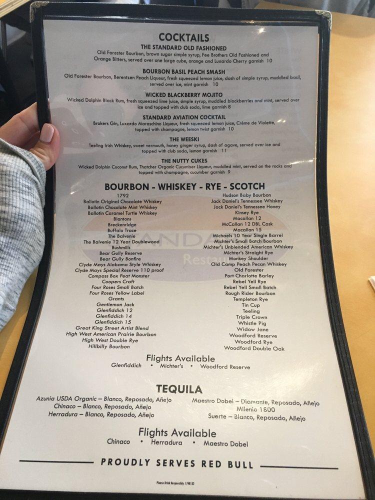 Menu at The Standard Restaurant Downtown, Fort Myers