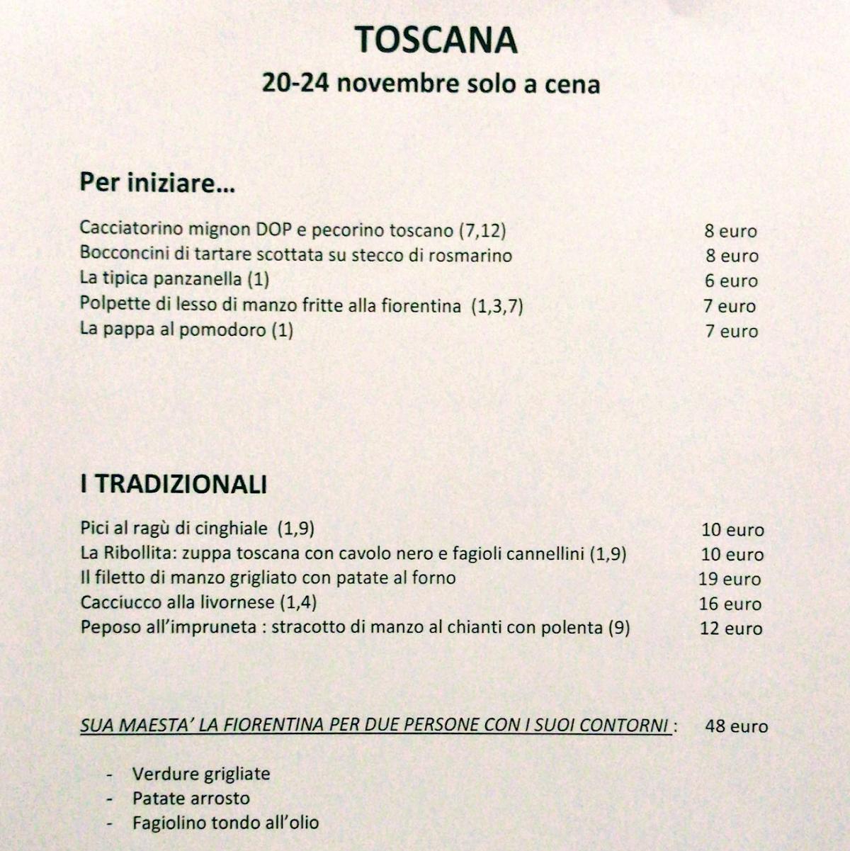 Menu da Osteria 20 ristorante, Carate Urio