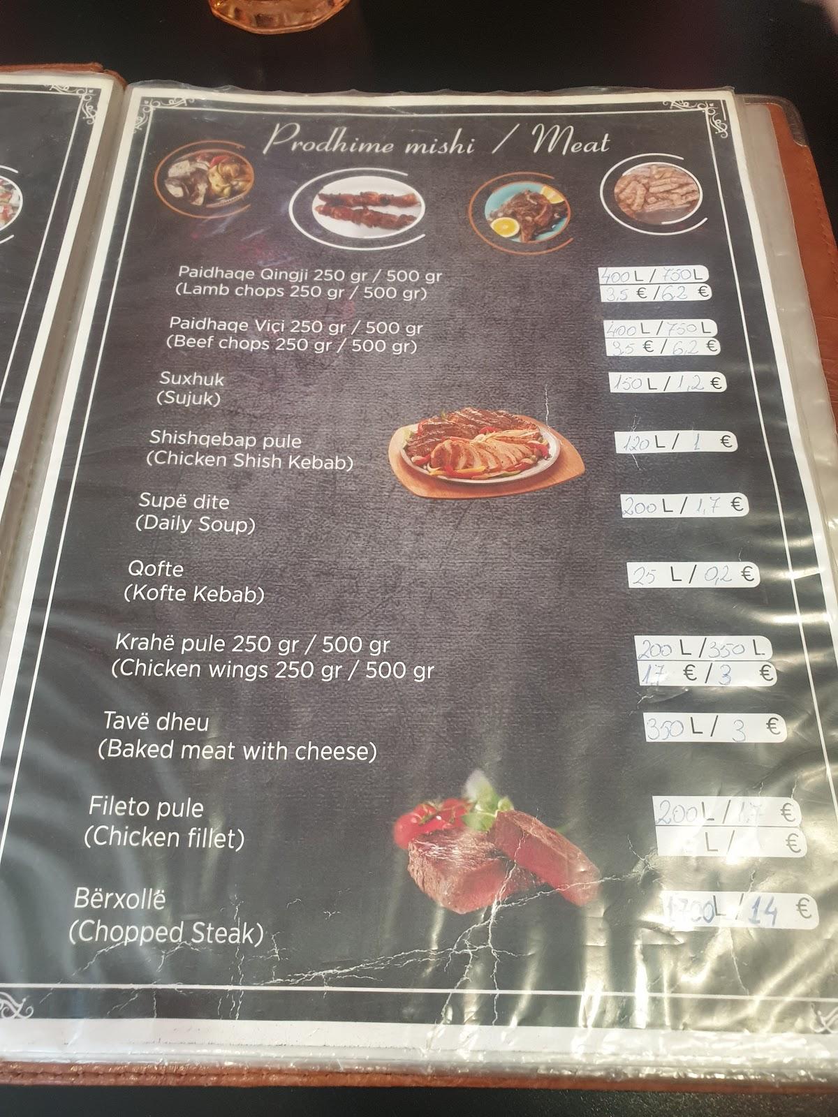 Menu at Restorant Tymi restaurant, Tirana, 8RH7+C26