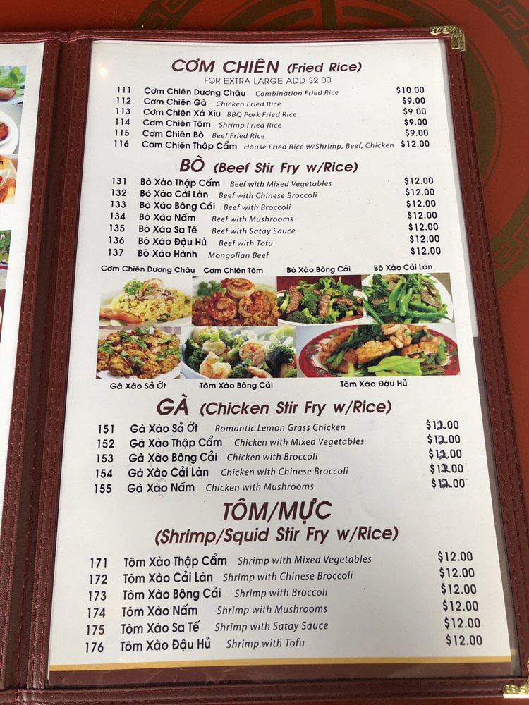 Menu at Soc Trang Asian Restaurant, D'Iberville