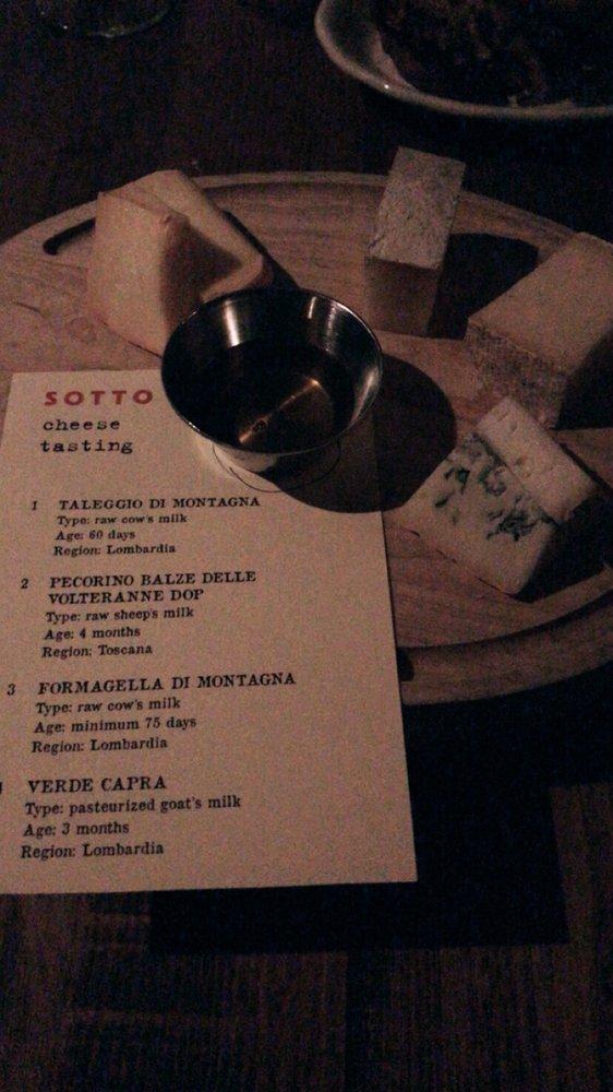 Menu at Sotto restaurant, Cincinnati