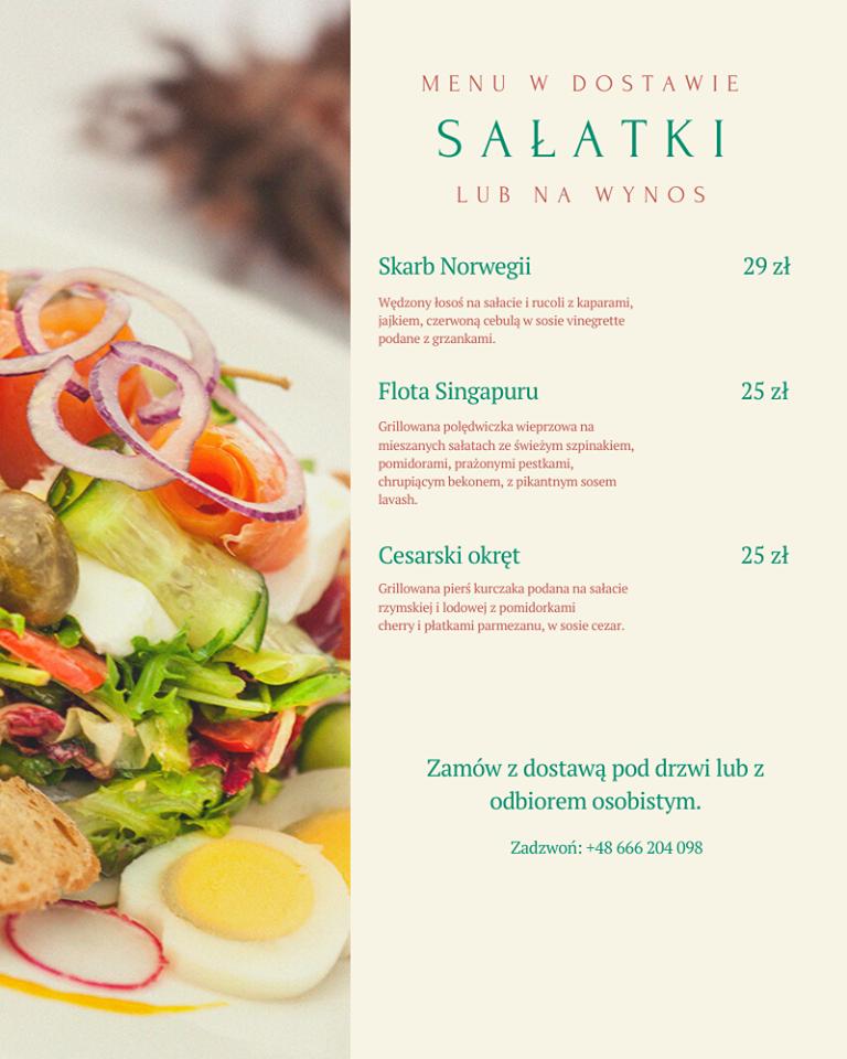 Menu at Tawerna Korsarz restaurant, Warsaw