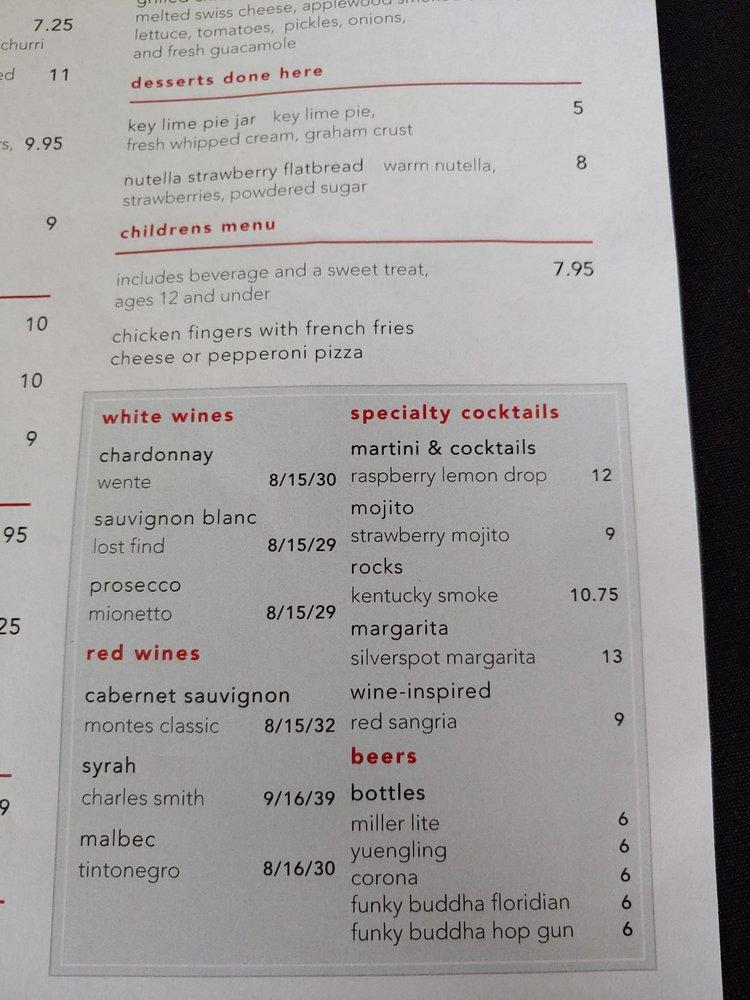 Menu at Trilogy Restaurant, Coconut Creek