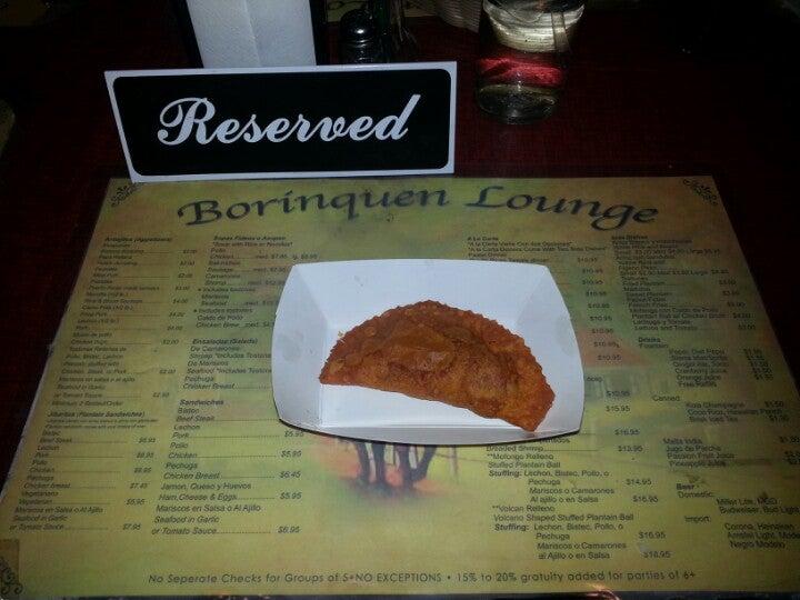 Menu at Borinquen restaurant, Chicago, N Western Ave