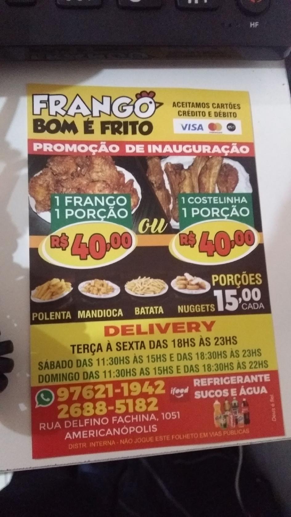 Frango Bom É Frito, São Paulo - Menu do restaurante, preços e opiniões