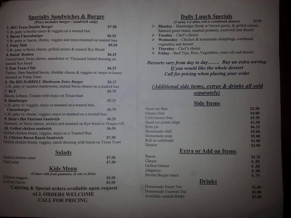 Menu at Friends and Neighbors Lunch Spot restaurant, Livingston