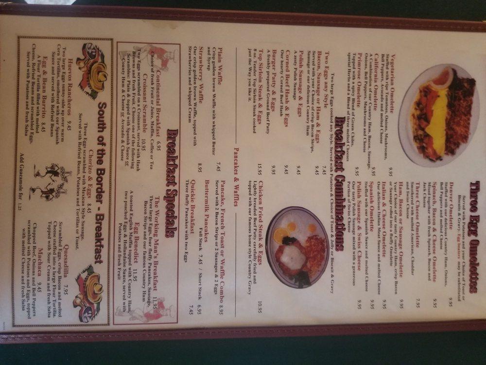 Carta de Primrose Restaurant, Seal Beach