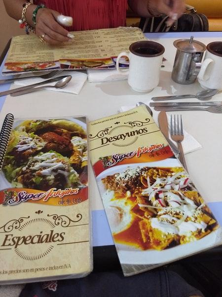 Menu at Super Antojitos restaurant, Tijuana, P.º de los Héroes No. 96