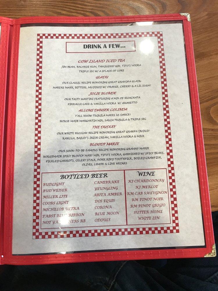 Menu at The Cajun Table restaurant, Lafayette, Ambassador Caffery Pkwy ...