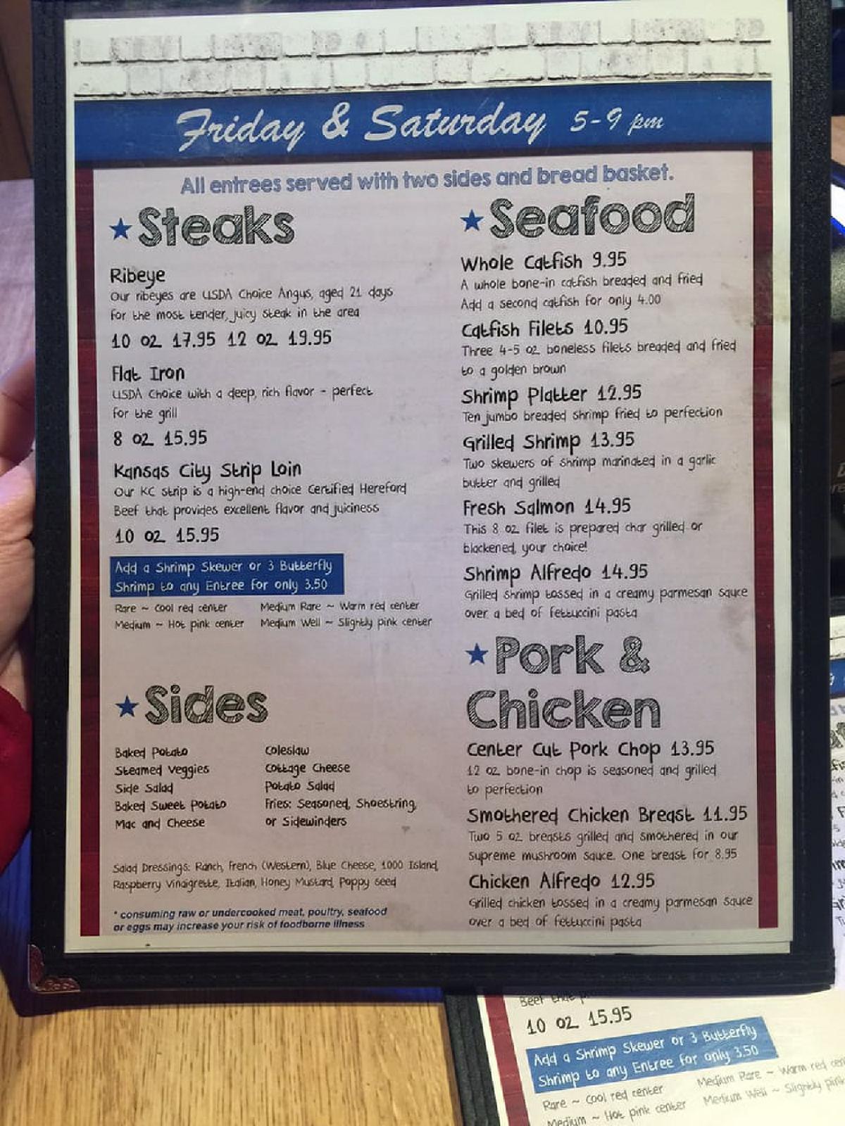 Menu at The Dugout Bar & Grill, Monroe City
