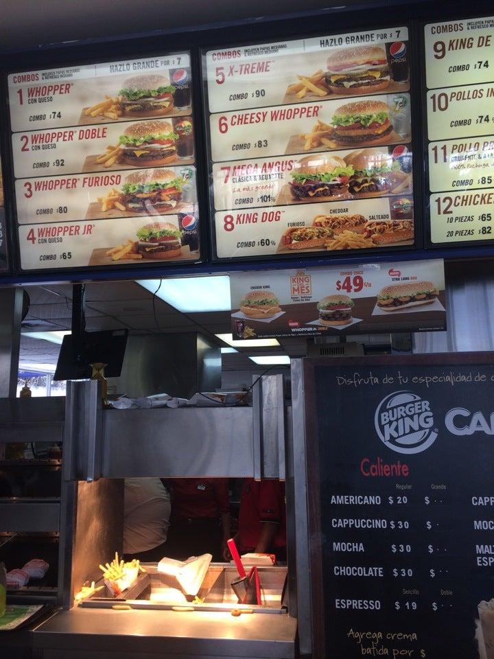 Carta del restaurante Burger King, Cholula, Boulevard 5 del Mayo 1427
