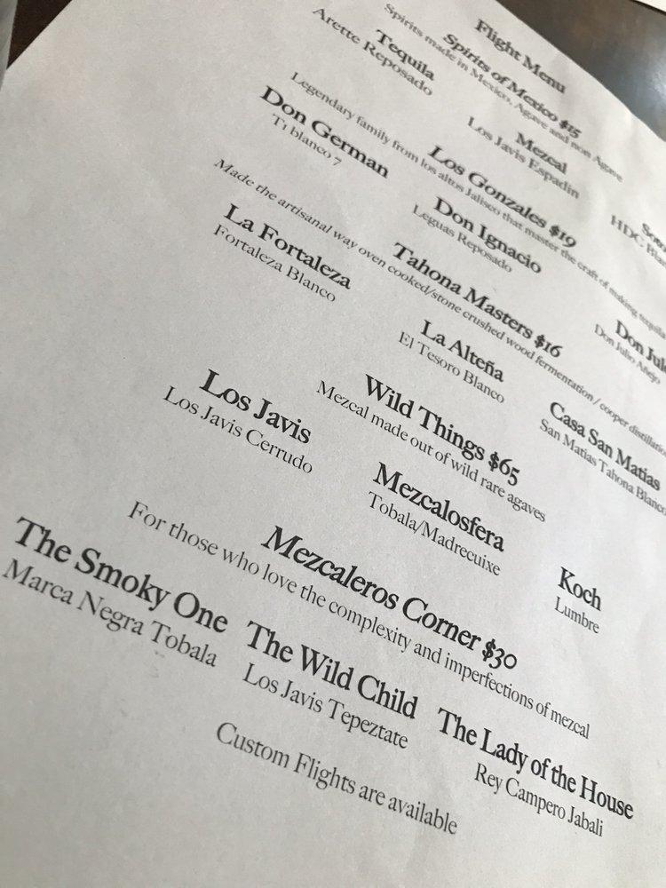 Menu at Maestro Restaurant, Pasadena