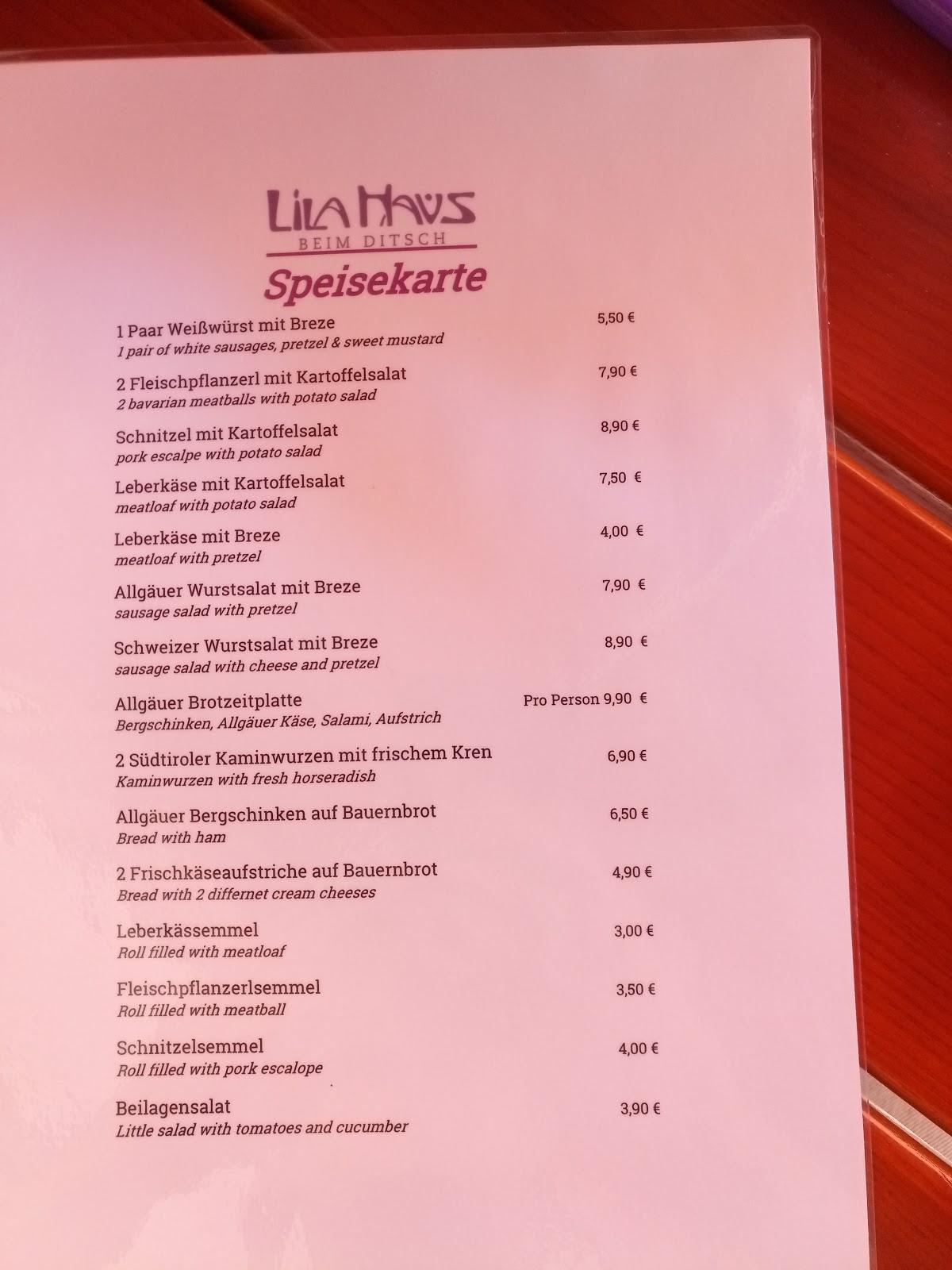 Speisekarte von Beim Ditsch restaurant, Füssen