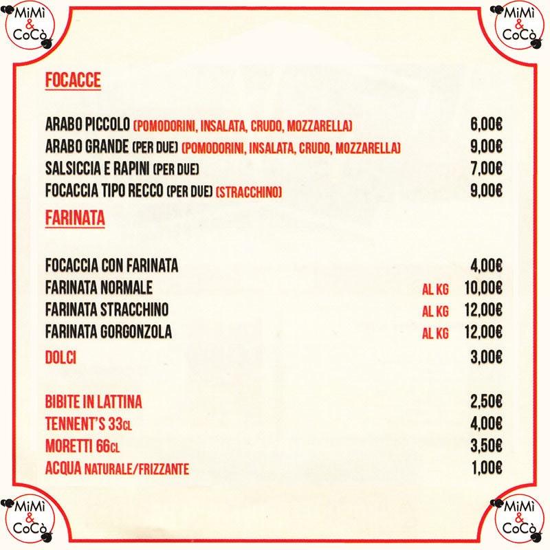 Menu at Pizzeria Ristorante Mimi&coco, La Spezia
