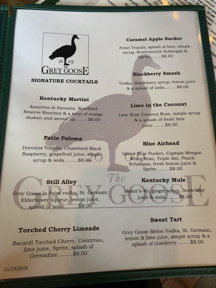 Menu at The Goose Lexington pub & bar, Lexington