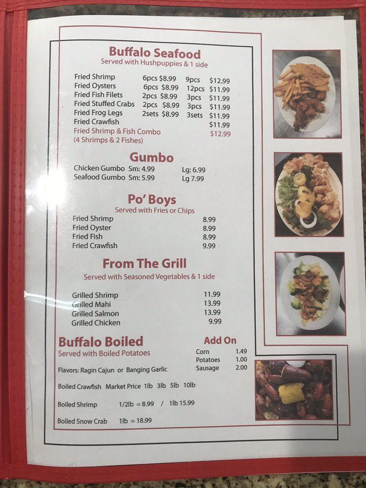 Menu at Buffalo Bell restaurant, Longview