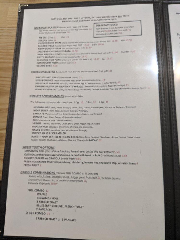 Menu at Hanging Five Restaurant, Butte