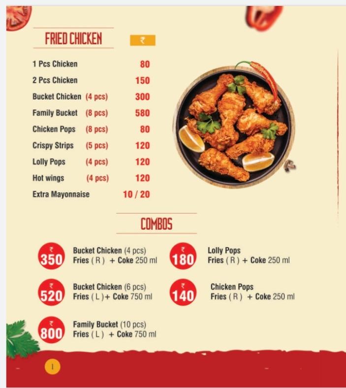 Menu at Kariyam ARM Fruits, Dry Fruits & KFC (Kariyam Fried Chicken ...