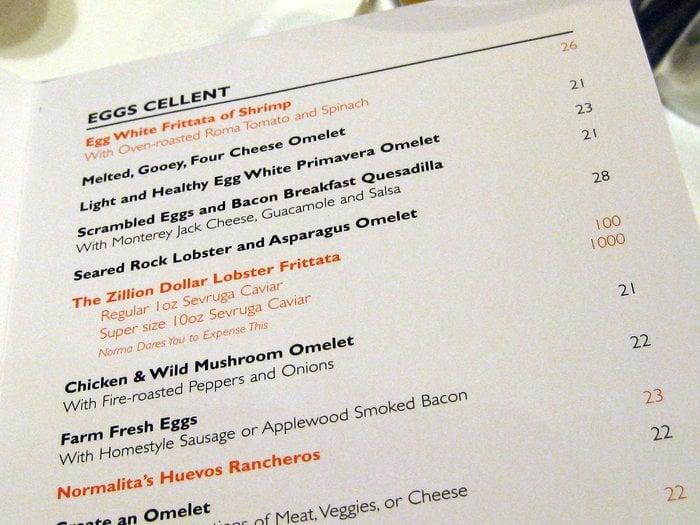 Menu at NORMA’S restaurant, West New York, 119 W 56th St
