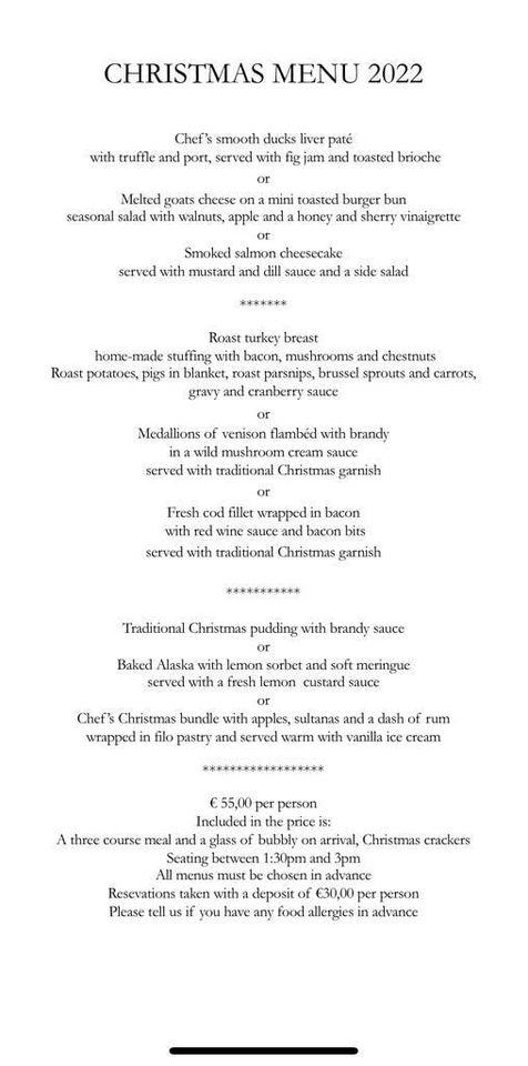 Menu at panache restaurant, Cabo Roig