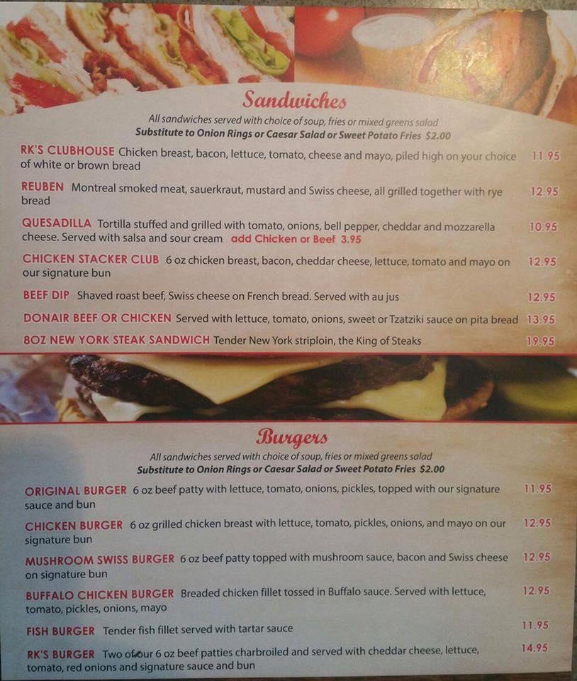 Menu at ROB'S BAR & GRILL, Hardisty