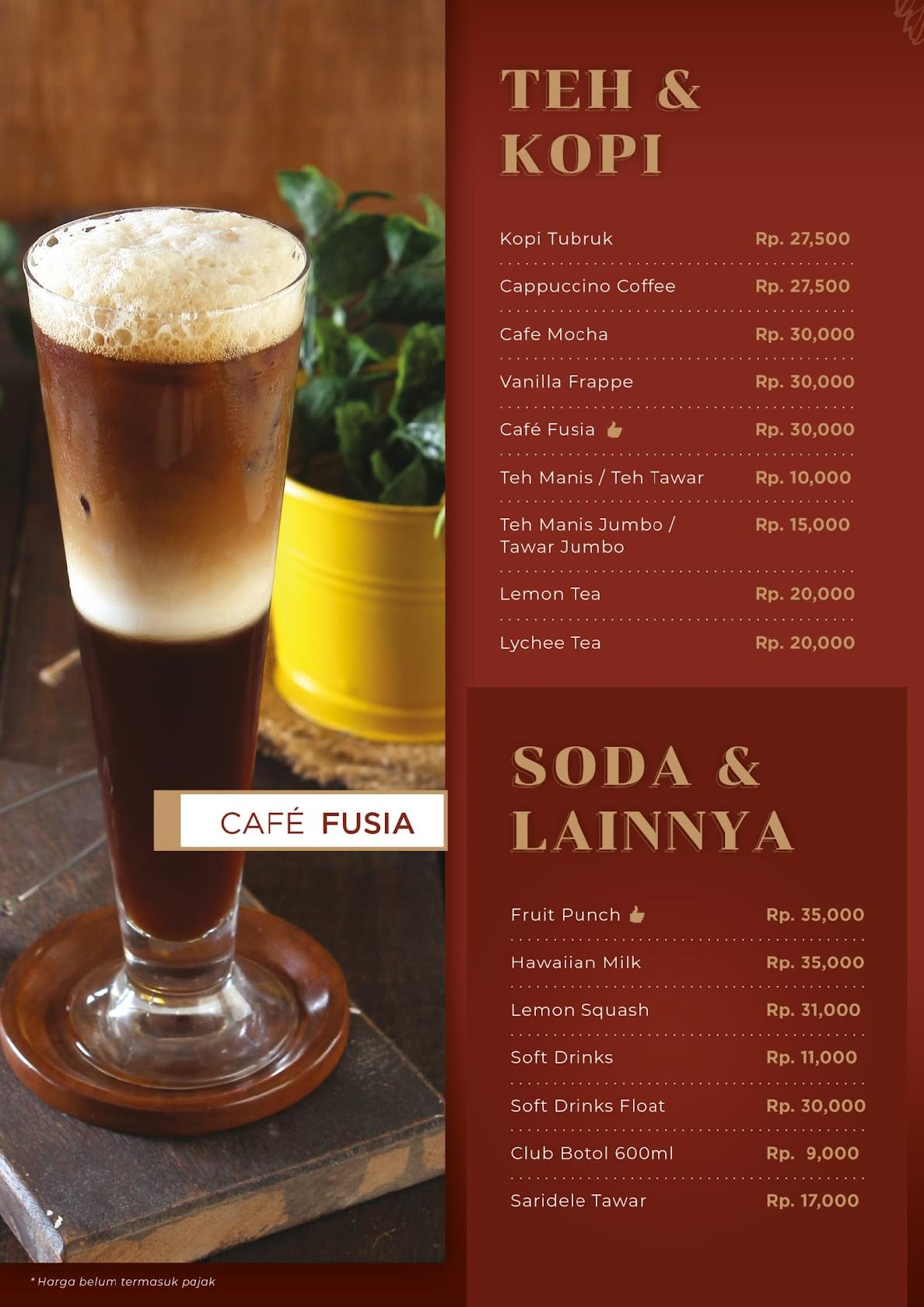 Menu at Fusia Restaurant - Rajanya Nasi Timbel, Surabaya, Jl. Dr ...