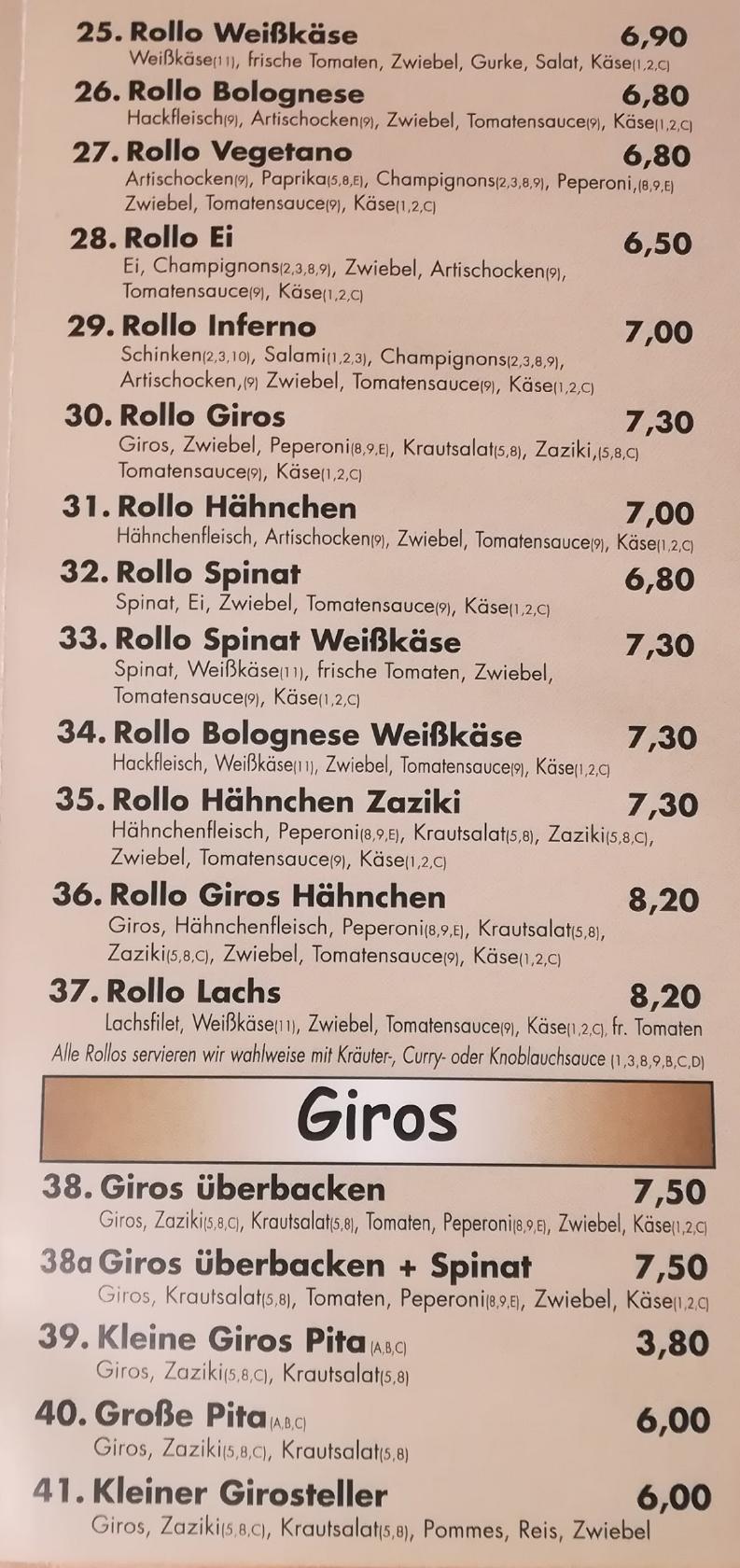 Speisekarte von Pizzeria Topoli, Stadland