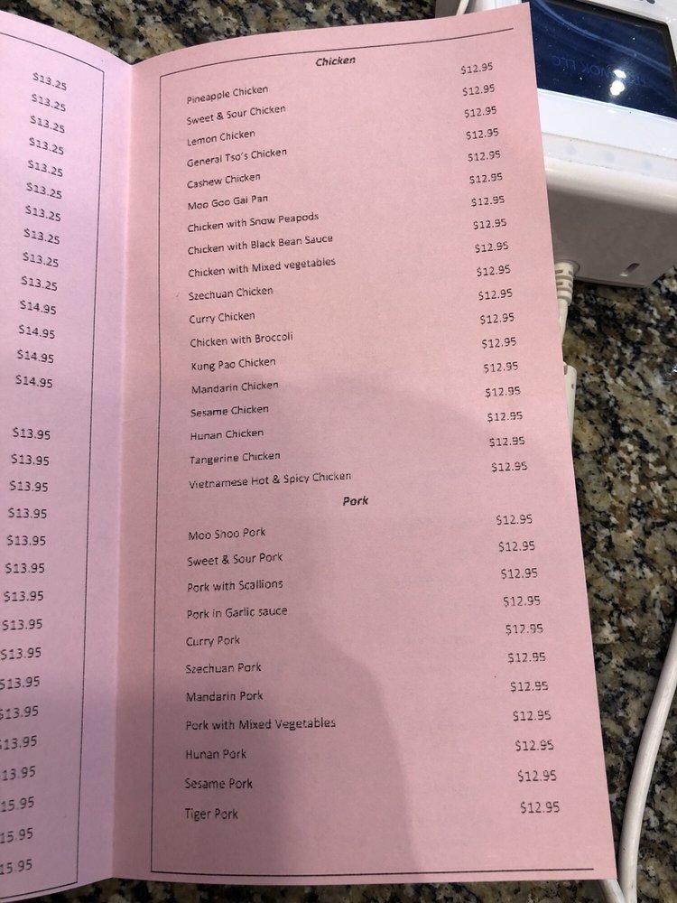 Menu at Tri's Wok restaurant, Wayzata