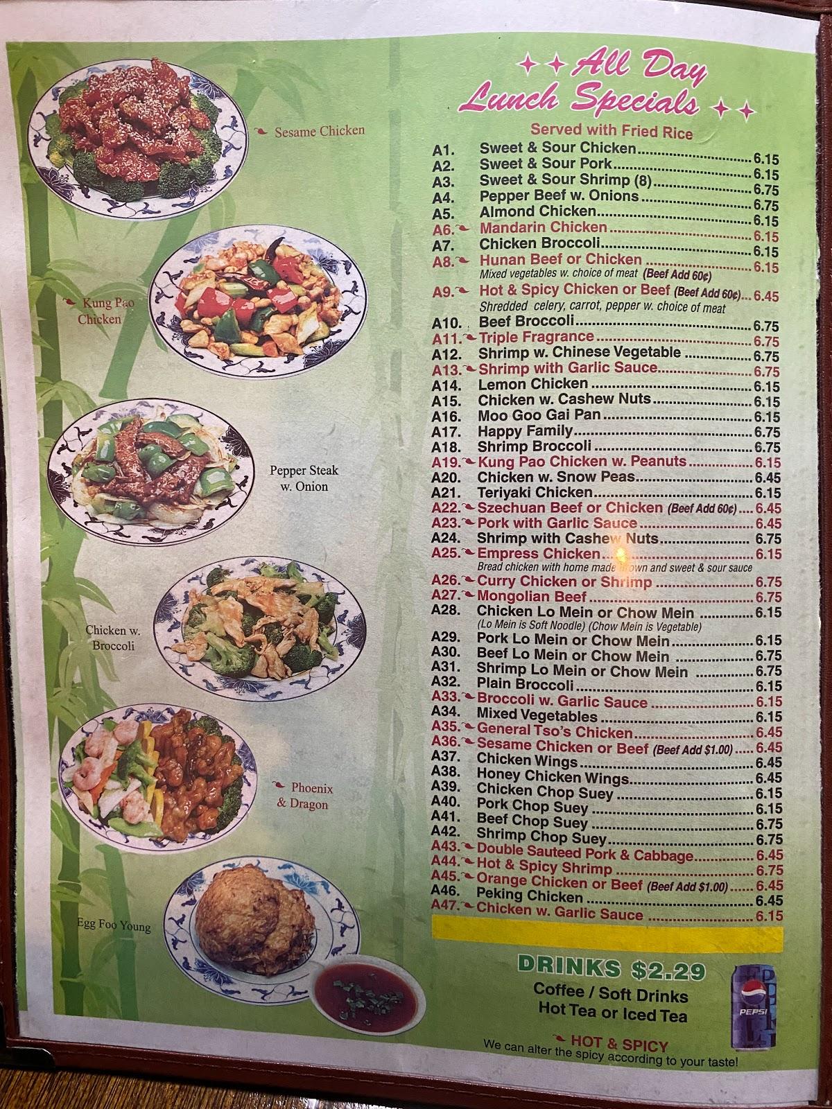 Menu at Lin Cuisine restaurant, Cushing, 801 N Little Ave