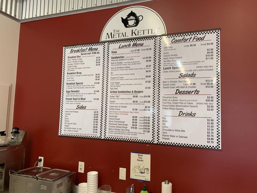 Menu at The Metal Kettle cafe, Camrose, 41 St