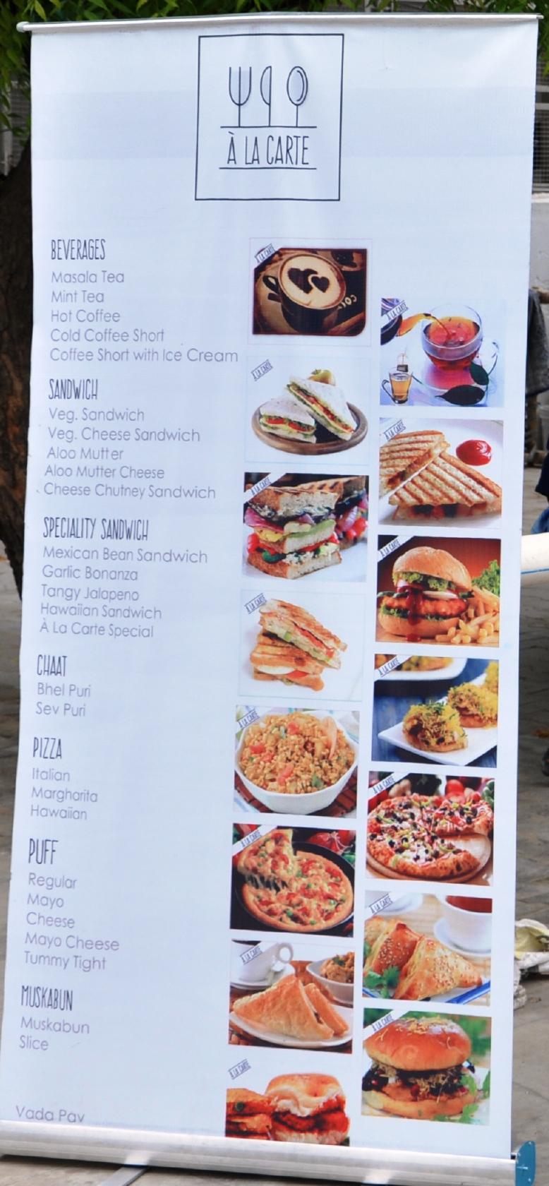 Menu at A'La Carte Cafe, Ahmedabad