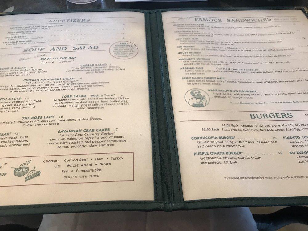 Menu at Cornucopia Restaurant, Cashiers