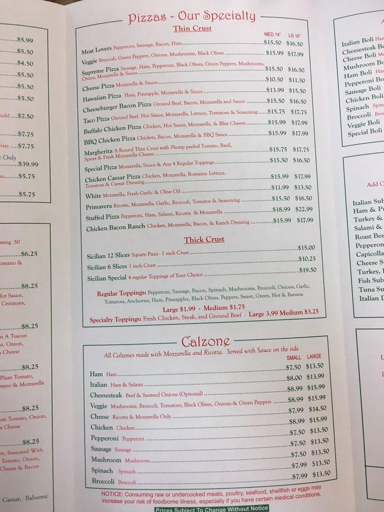 Menu at Italian Delight pub & bar, Grantville