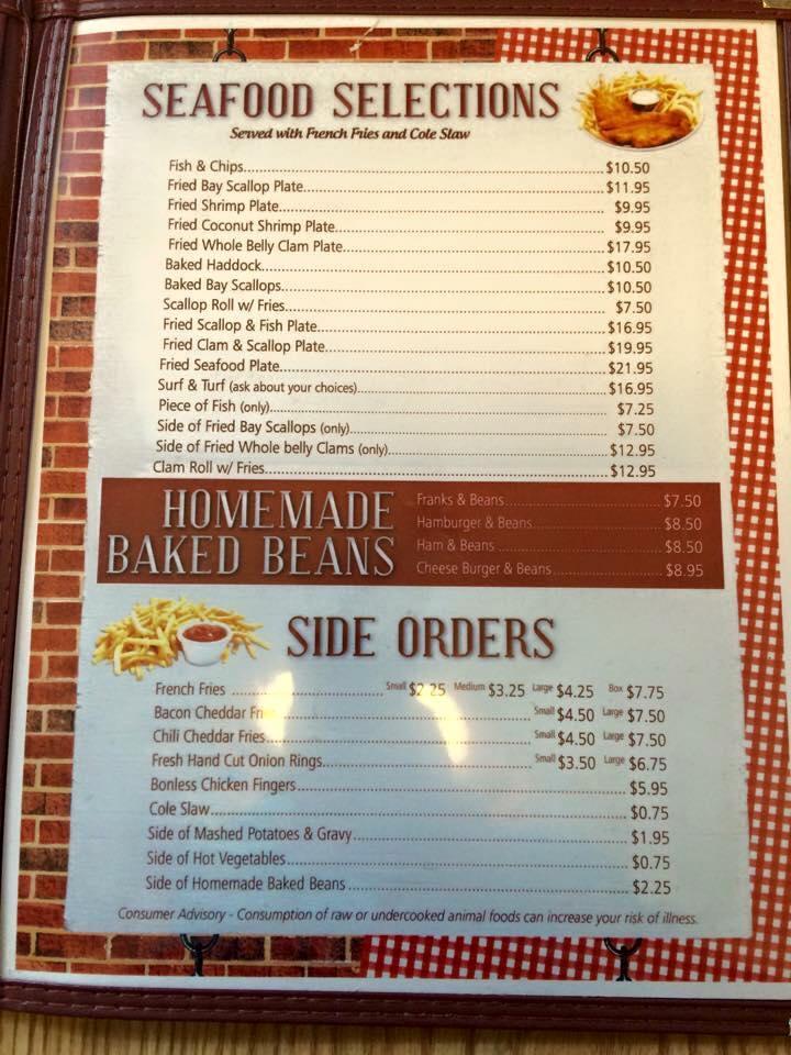 Menu at Castle Luncheonette restaurant, Woonsocket