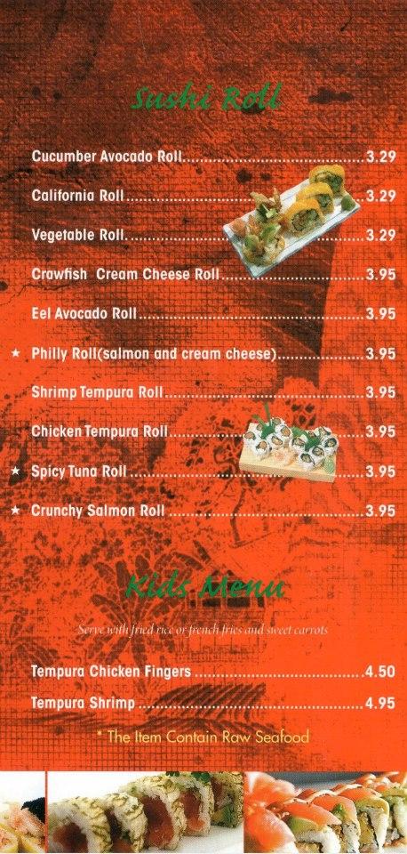 Menu at Japanese Express restaurant, Mobile, Schillinger Rd S