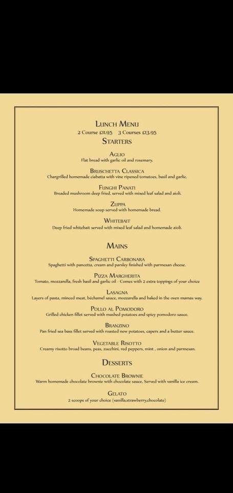 Menu at Casa Restaurant & Bar, Melksham