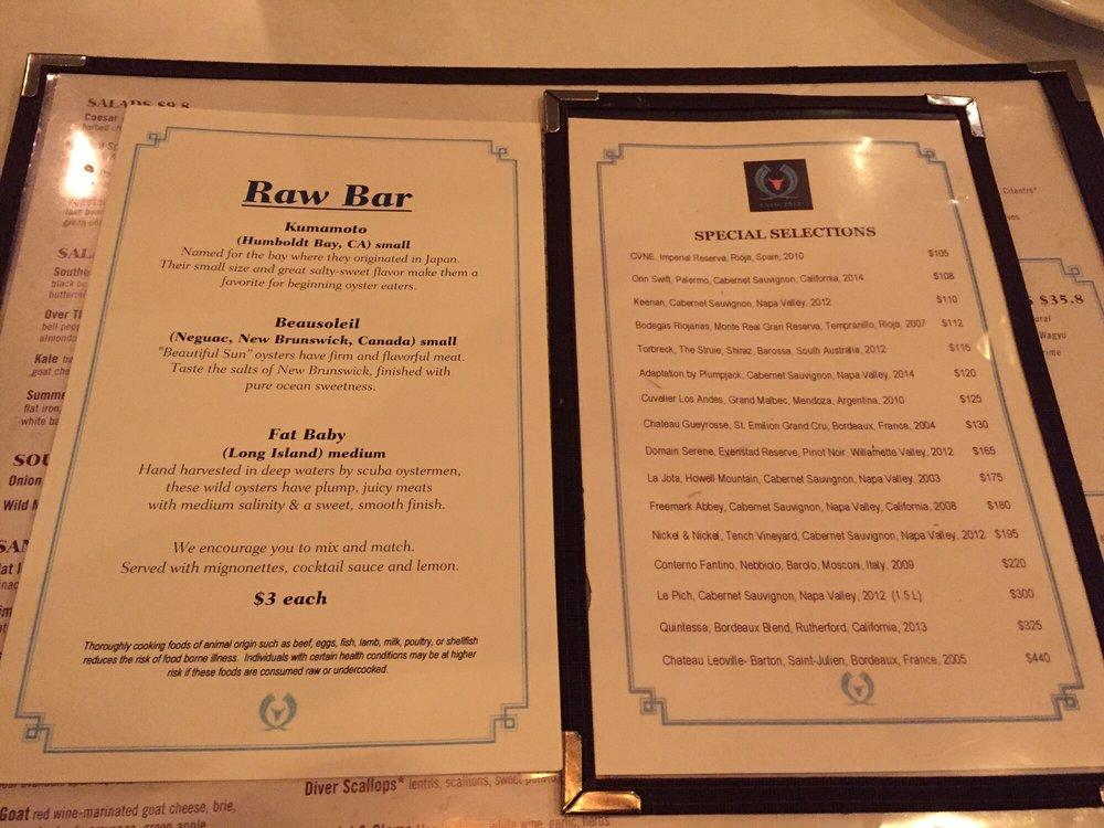 Menu at Echo & Rig Butcher and Steakhouse, Las Vegas