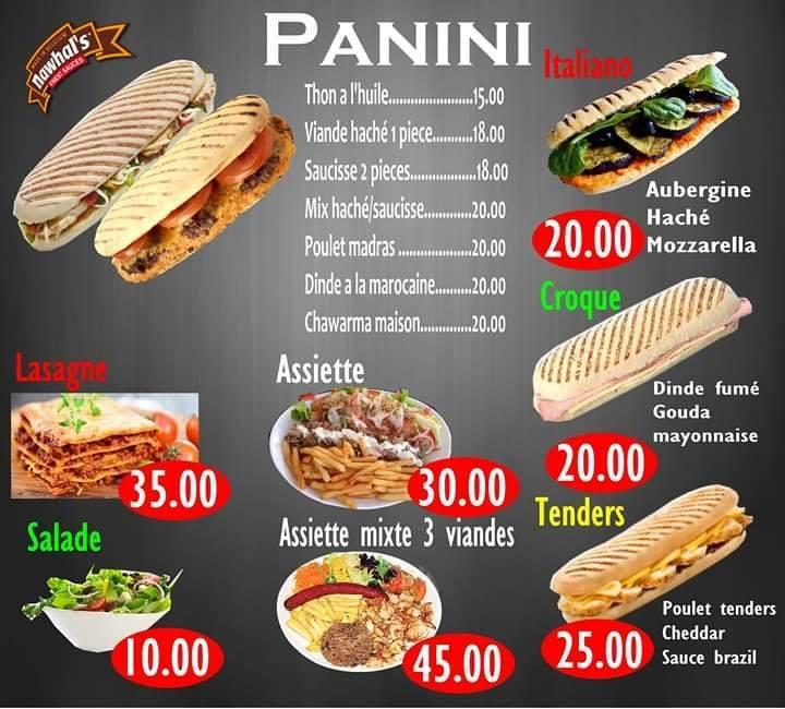 Speisekarte von Snack L'italiano Max Gzenaya fast Food, Tanger