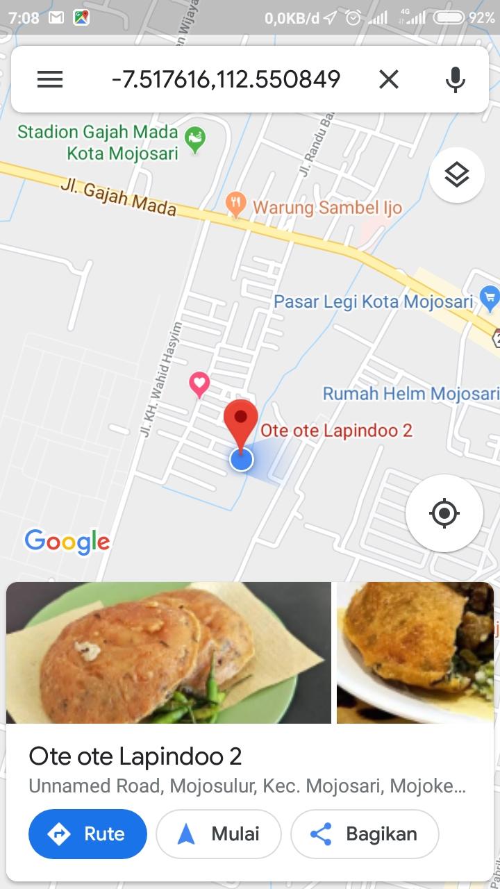 Menu at Ote Ote Lapindoo restaurant, Mojosari, Jl. Niaga No.51